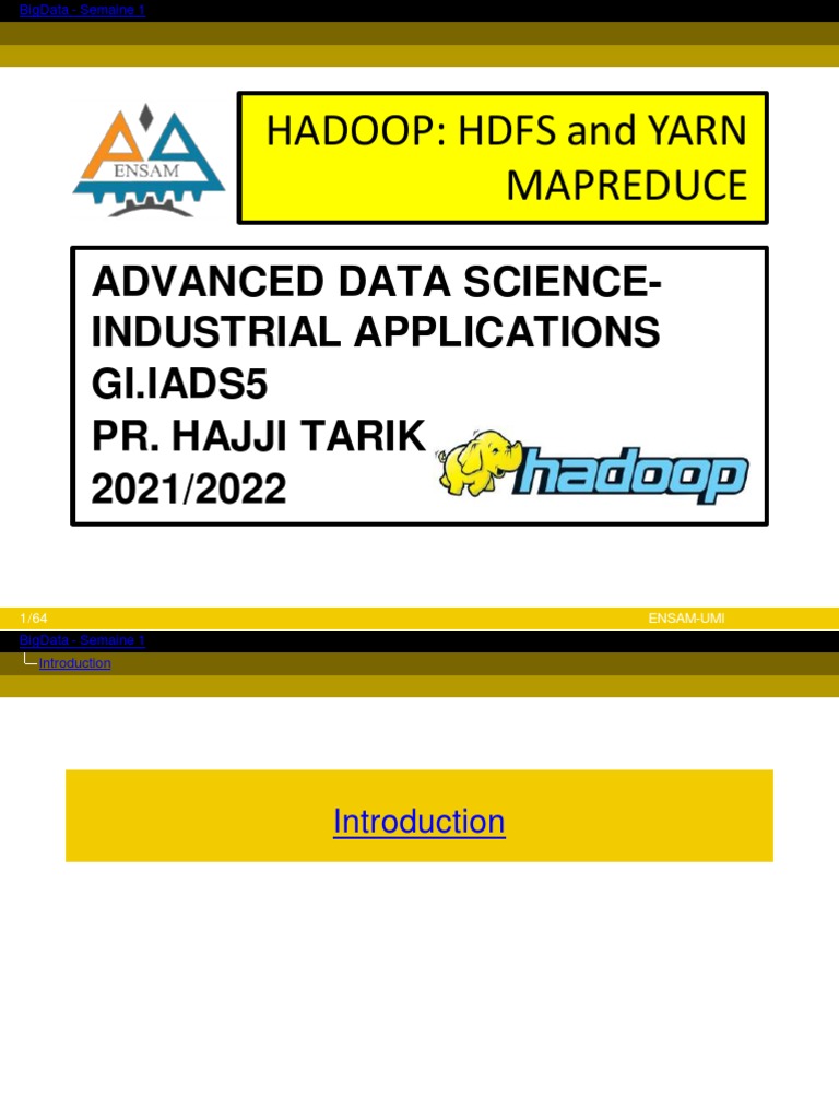 Hadoop Hdfs and Yarn Mapreduce | PDF | MapReduce | Apache Hadoop