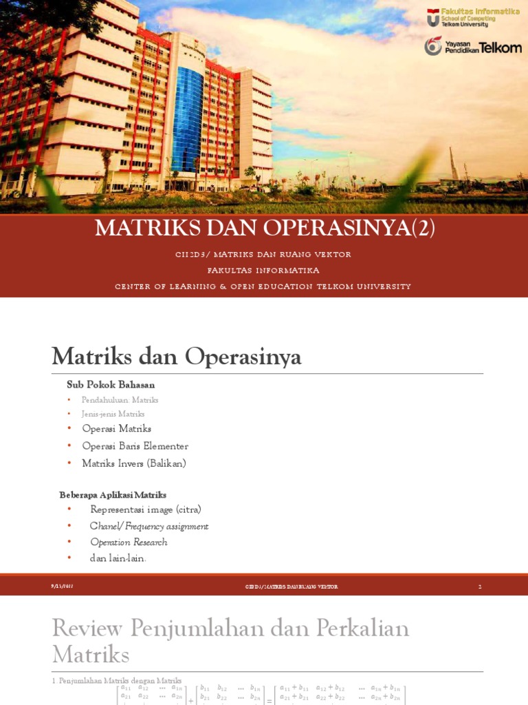 Matriks Dan Operasinya | PDF