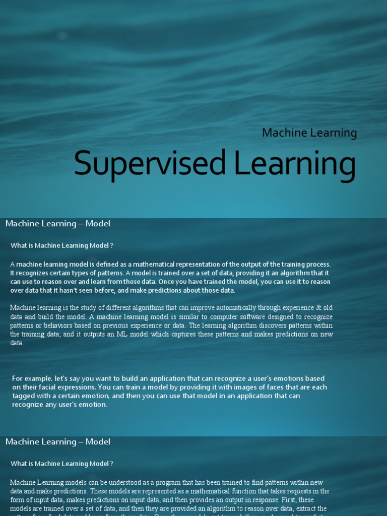 02 ML Supervised Learning | PDF | Machine Learning | Regression Analysis 02 ML Supervised Learning | PDF | Machine Learning | Regression Analysis