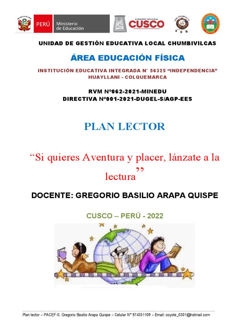 Plan Lector 2022 - IE. 56325 - SECUNDARIA | PDF | Cognición