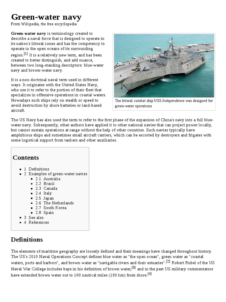 Green-Water Navy | PDF | Ships | Military Forces