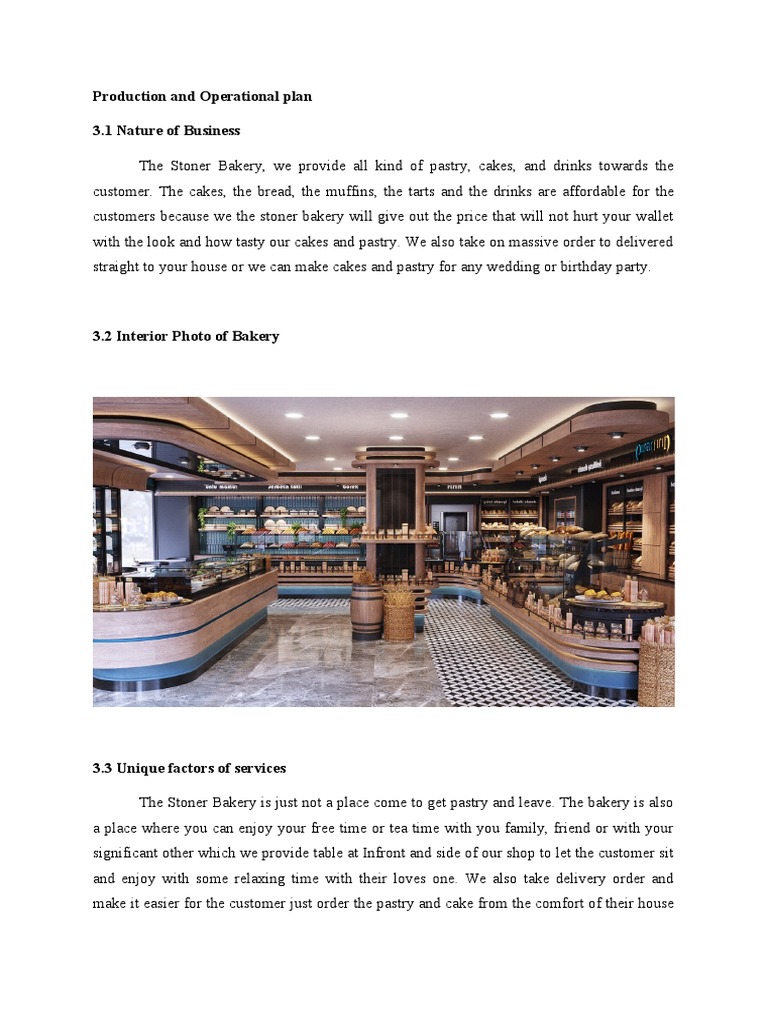 Production and Operational Plan | PDF | Bakery | Cakes