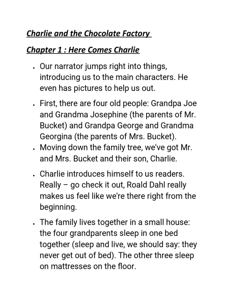 Charlie and The Chocolate Factory CHPT 1 .. | PDF