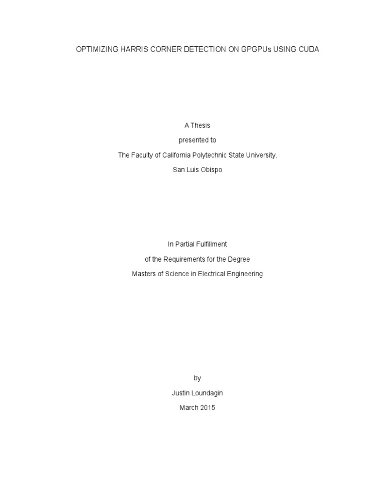 Optimizing Harris Corner Detection On GPGPUs Using CUDA | PDF | Parallel Computing | Graphics ...