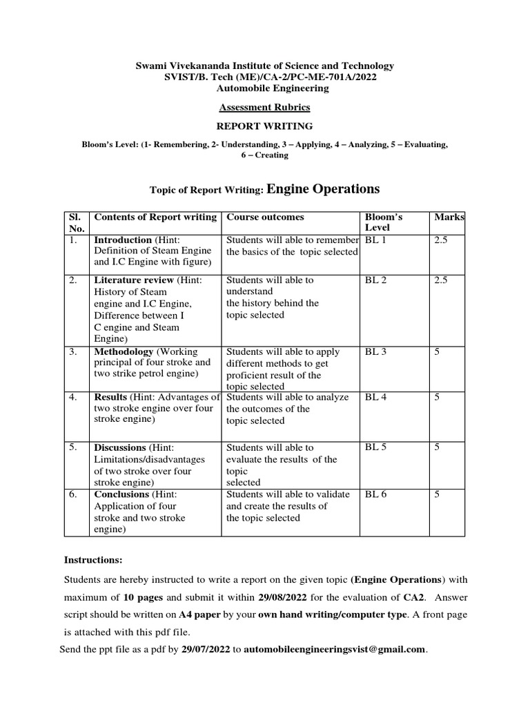 Automobile Engineering PC ME 701 A CA2 | PDF | Computers