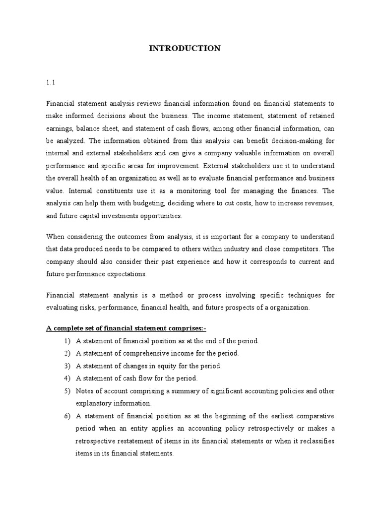 An Introduction to Financial Statement Analysis: Understanding the Objectives, Components, Users ...