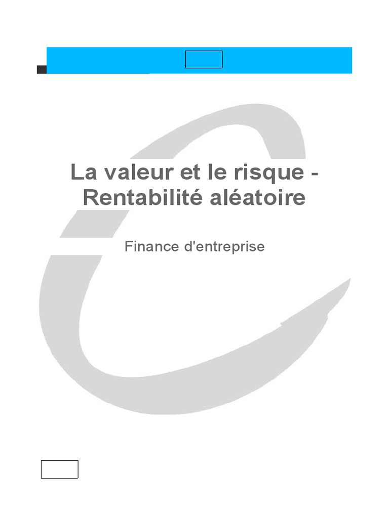 Rentabilité et Risque en Finance | PDF | Variance (mathématiques) | Estimateur (statistique)