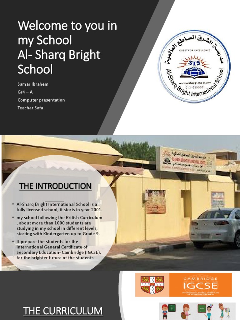 Welcome To You in My School - Samar Ibrahem - Computer Presentation ...