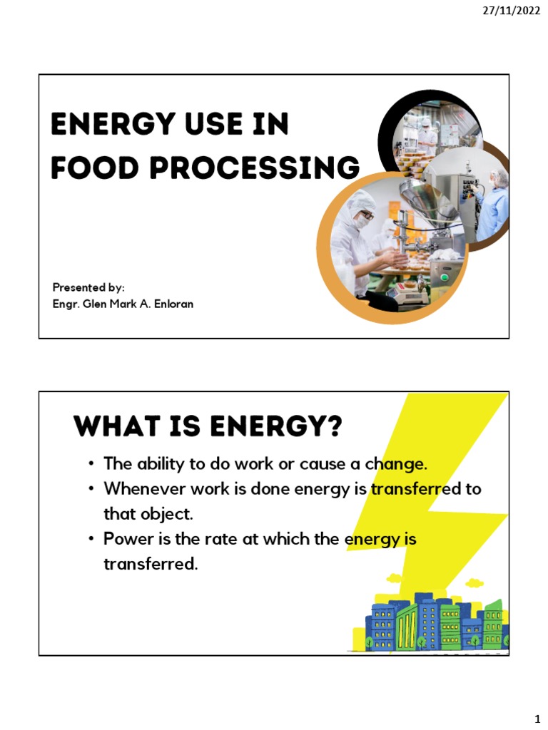 Energy Utilization in Food Processing | PDF | Electric Power | Steam