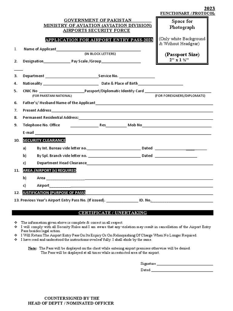 AEP-2023 Form New Format | PDF | Security Clearance | Identity Document