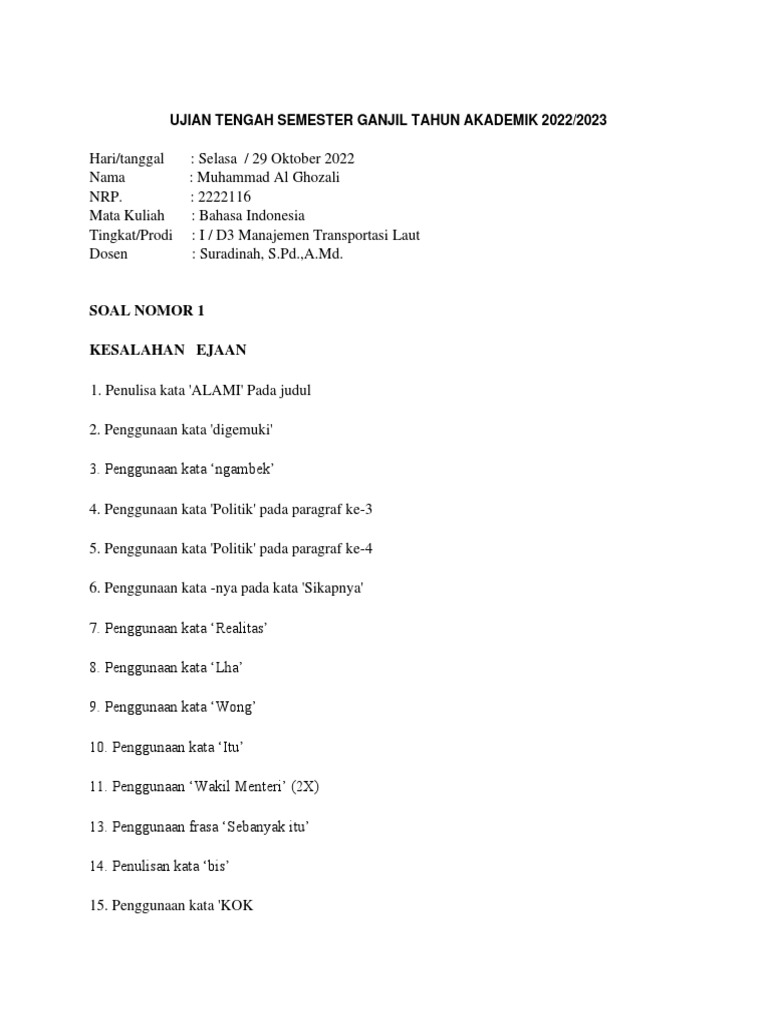 Tugas B Indonesia | PDF