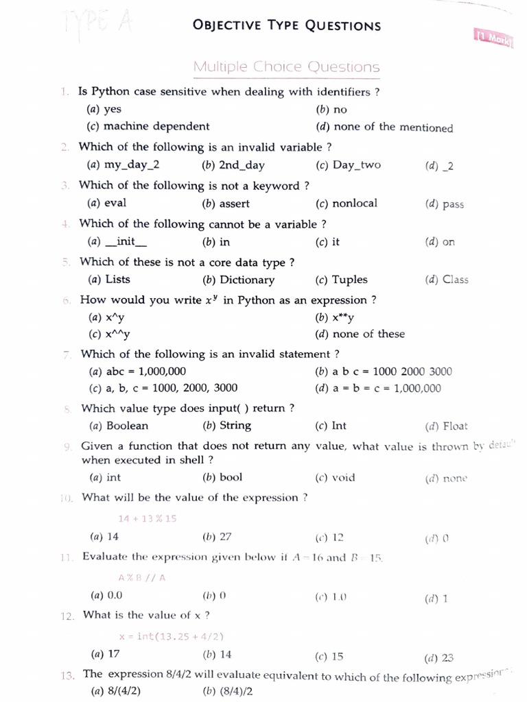 Rev Tour Mcq Pdf Boolean Data Type Python Programming Language