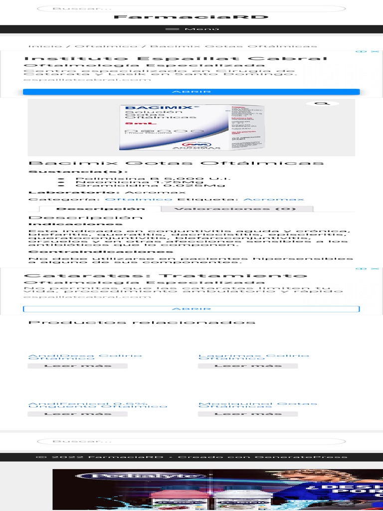 Bacimix Gotas Oftálmicas - FarmaciaRD | PDF