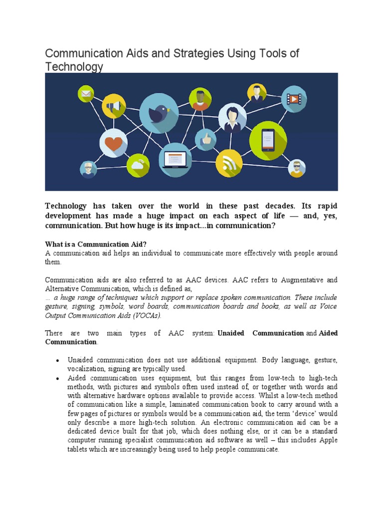Communication Aids and Strategies Using Tools of Technologyz | PDF ...
