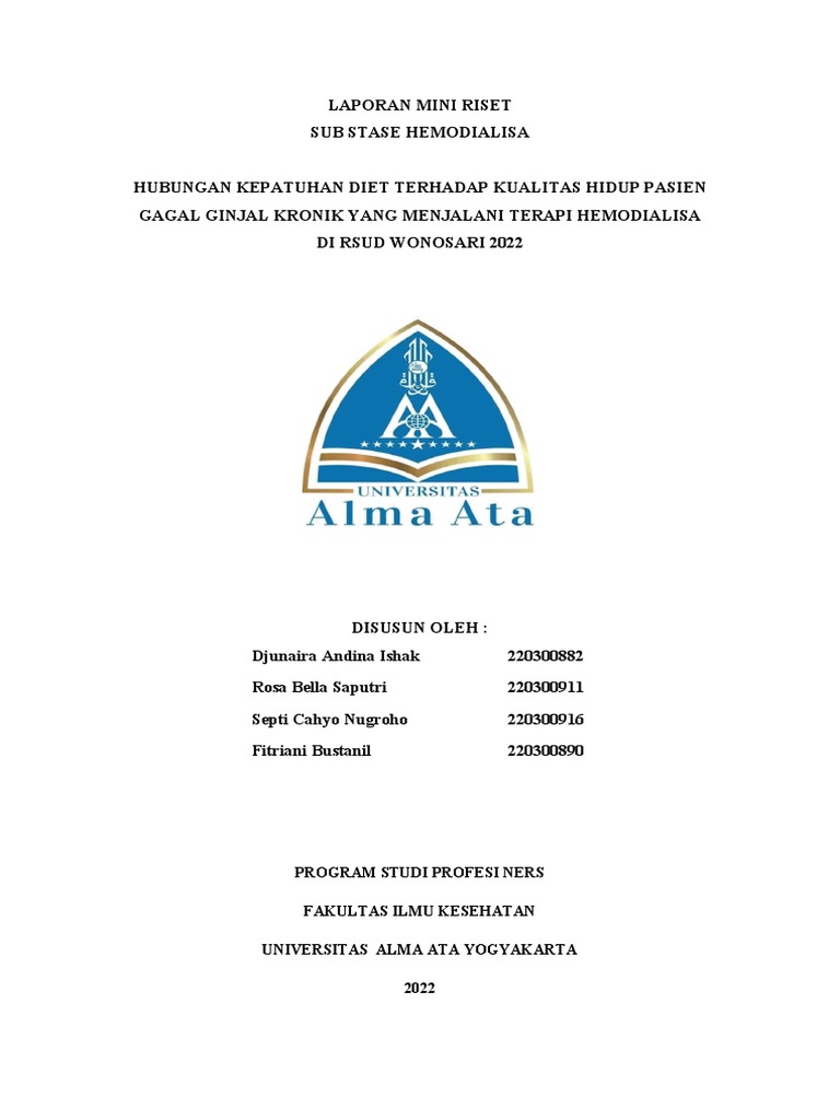 Laporan Mini Riset Hemodialisa | PDF