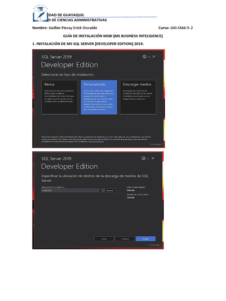 Guía de Instalación Msbi (MS Business Inteligence) | PDF | Negocios | Informática