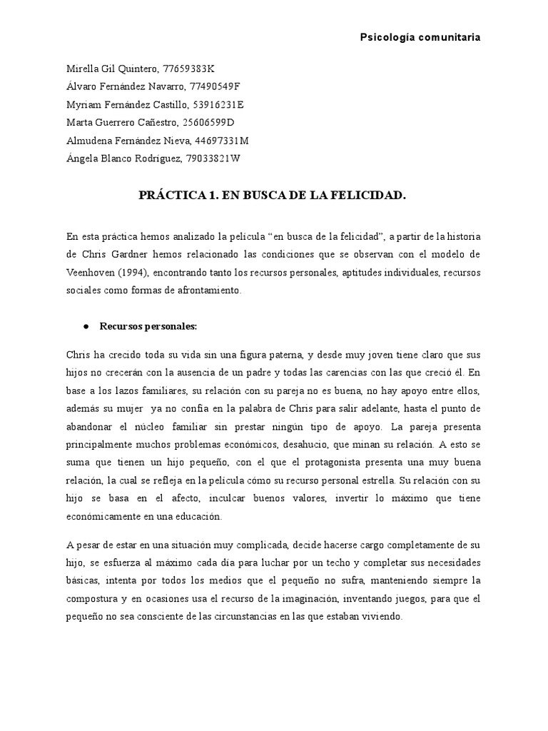 Práctica 1. en Busca de La Felicidad. | PDF | Pobreza | Pobreza e indigencia