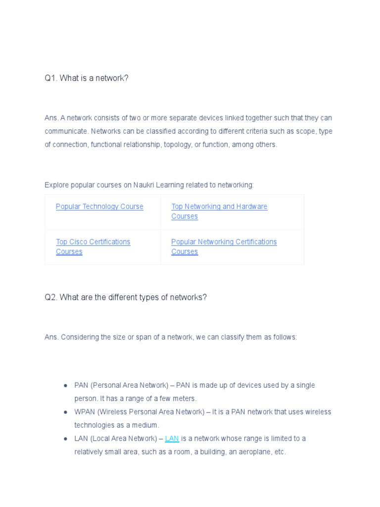 Computer Network Viva Question | PDF | Computer Network | Network Topology