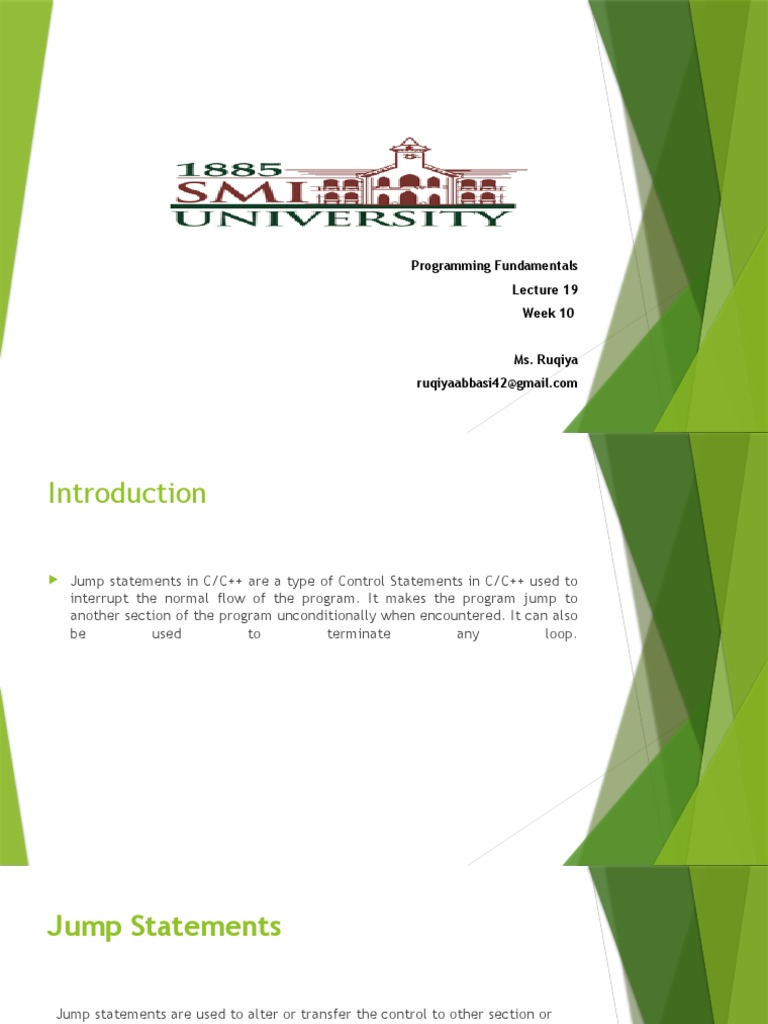 Jump Statements in C Programming | PDF | Control Flow | Computer Science