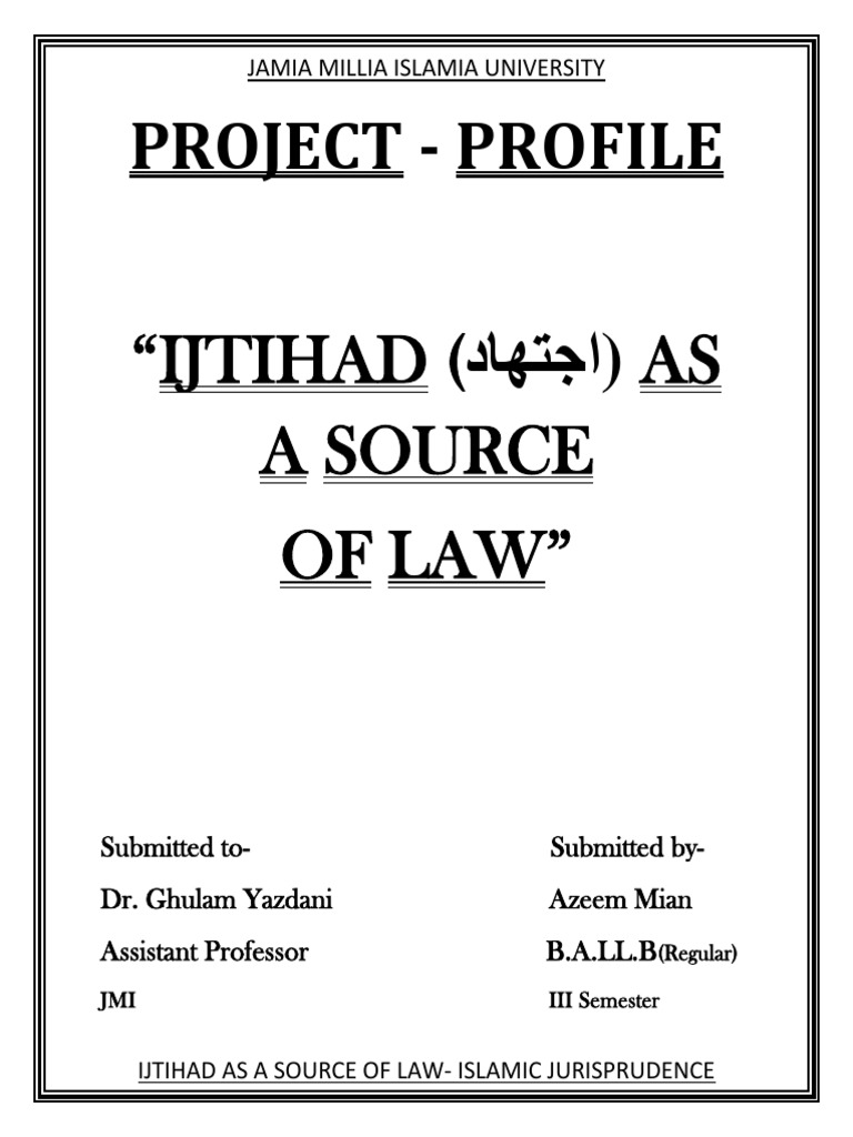 Ijtihad As A Source of Law Islamic Juris | PDF | Sharia | Theocracy