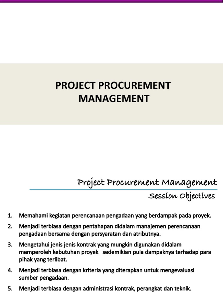 Project Procurement Management Guide | PDF | Law
