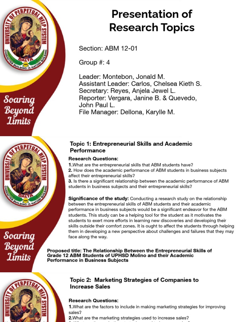 GROUP 4 Topic Presentation ABM12 01 | PDF | Marketing | Retail