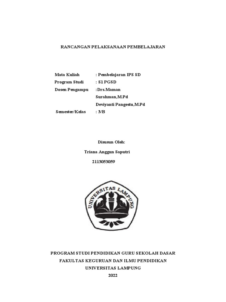 RPP IPS SD: Lingkungan Alam & Buatan | PDF