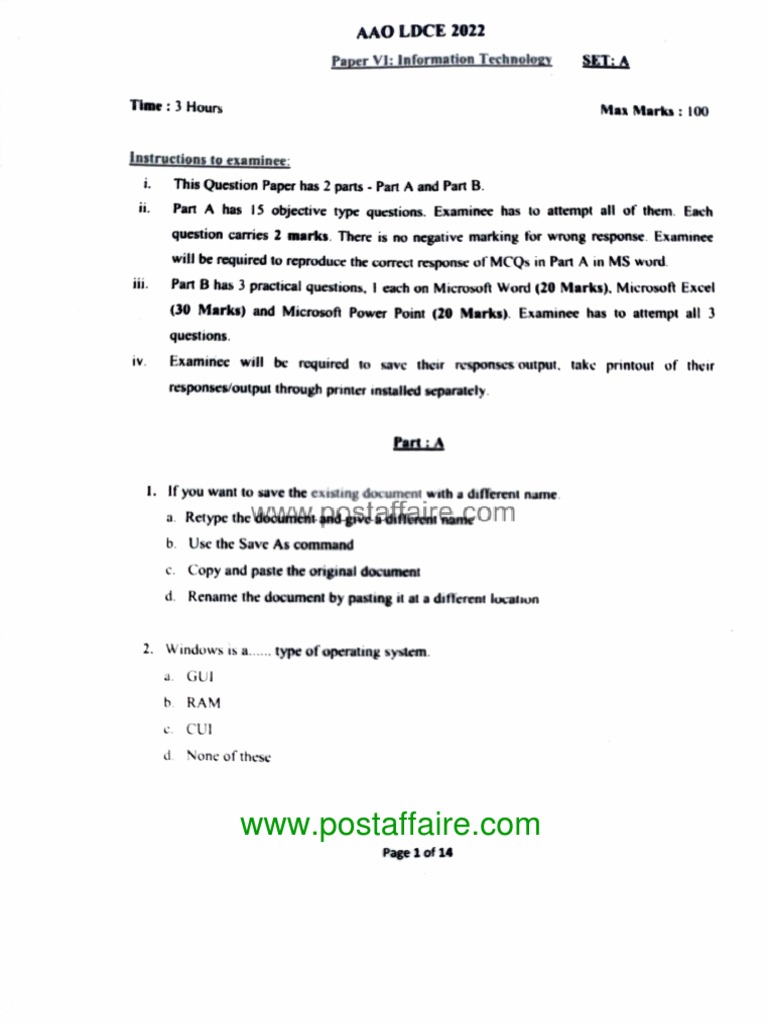 AAO Exam 2022 Paper VI | PDF | Computer File | Cursor (User Interface)