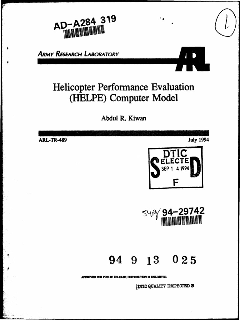 Helicopter Performance Evaluation Computer Model | PDF | Force | Helicopter