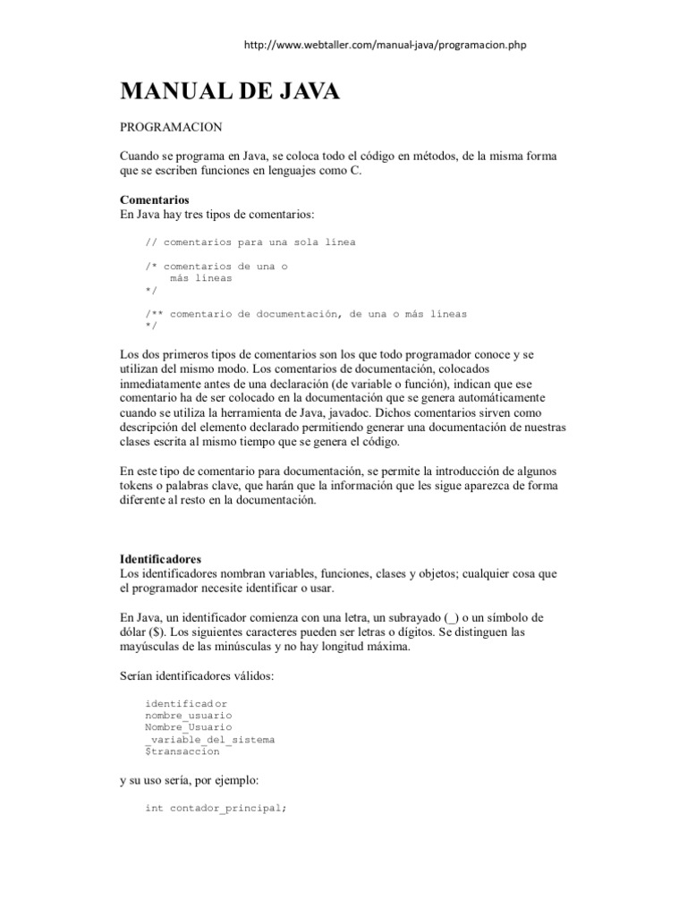Manual De Java Pdf Java Lenguaje De Programación C