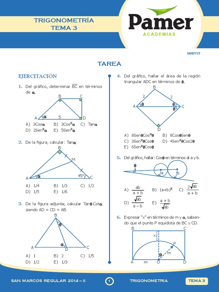 Trigonometria Sem 3 | PDF | Triángulo | Trigonometría Trigonometria Sem 3 | PDF | Triángulo | Trigonometría