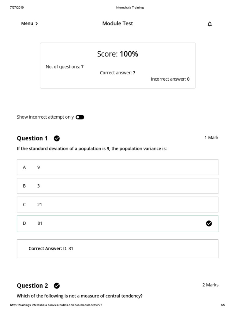 Stat Answers | PDF | Mean | Variance
