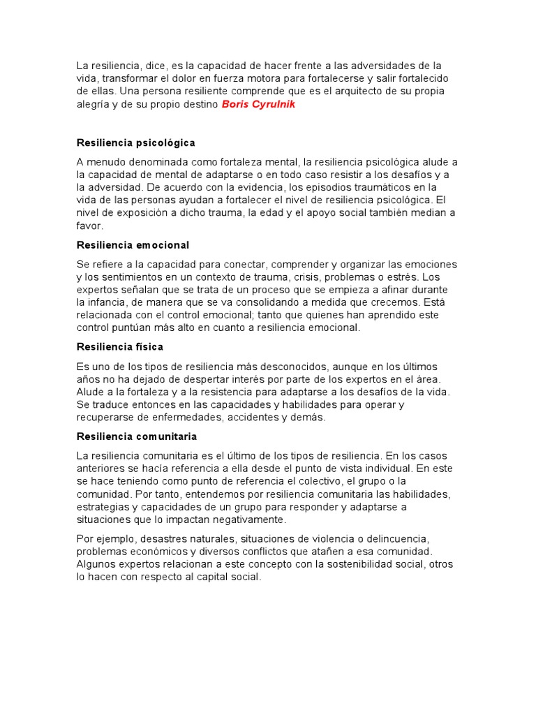 RESILIENCIA | PDF | Resiliencia psicológica | Autoestima