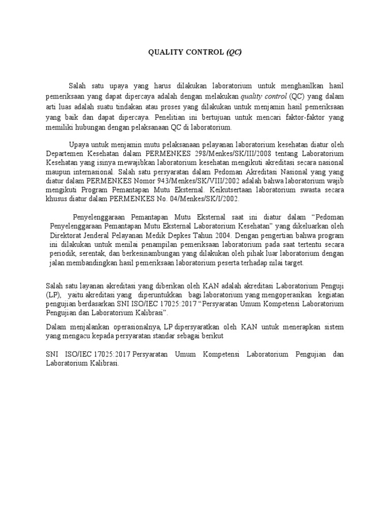 Laporan QC | PDF