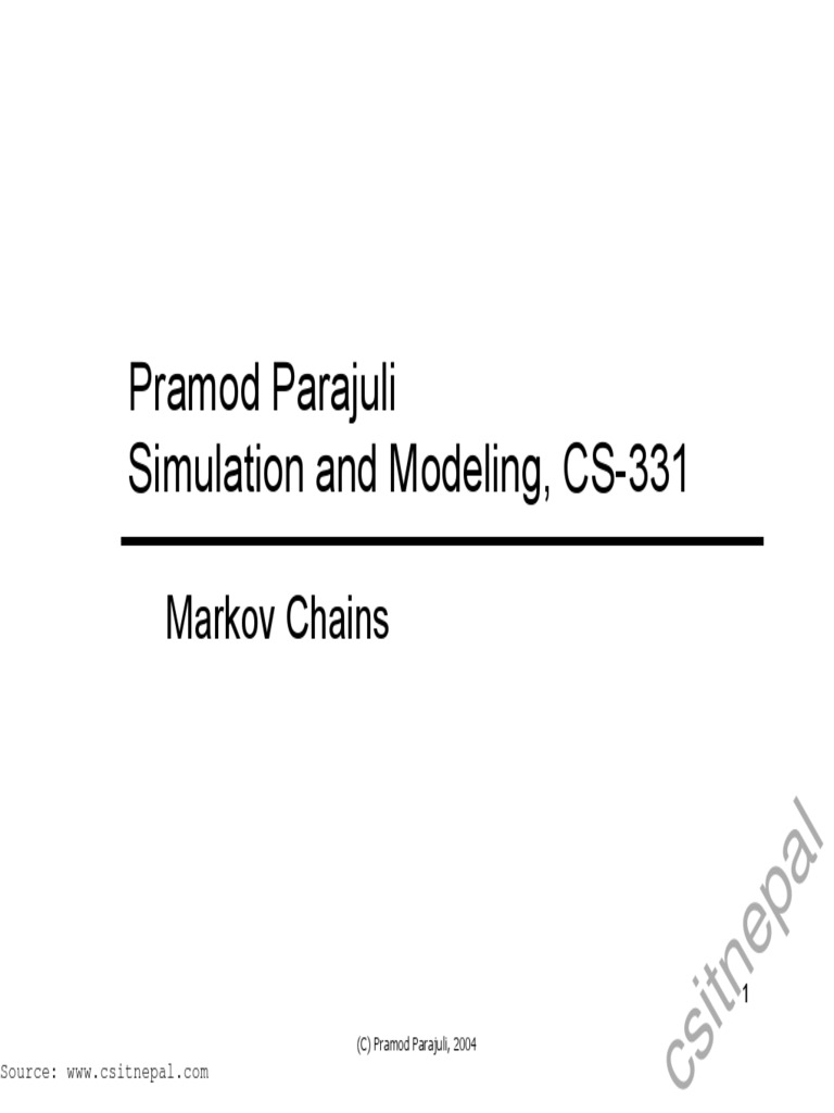 Markov Chains | PDF | Markov Chain | Statistics