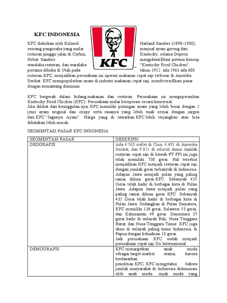 Perusahaan Go Internasional KFC | PDF