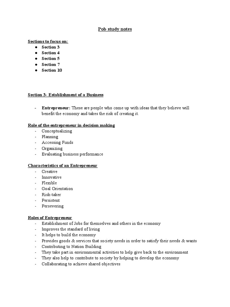 POB STUDY NOTES | PDF | Balance Of Payments | Labour Economics