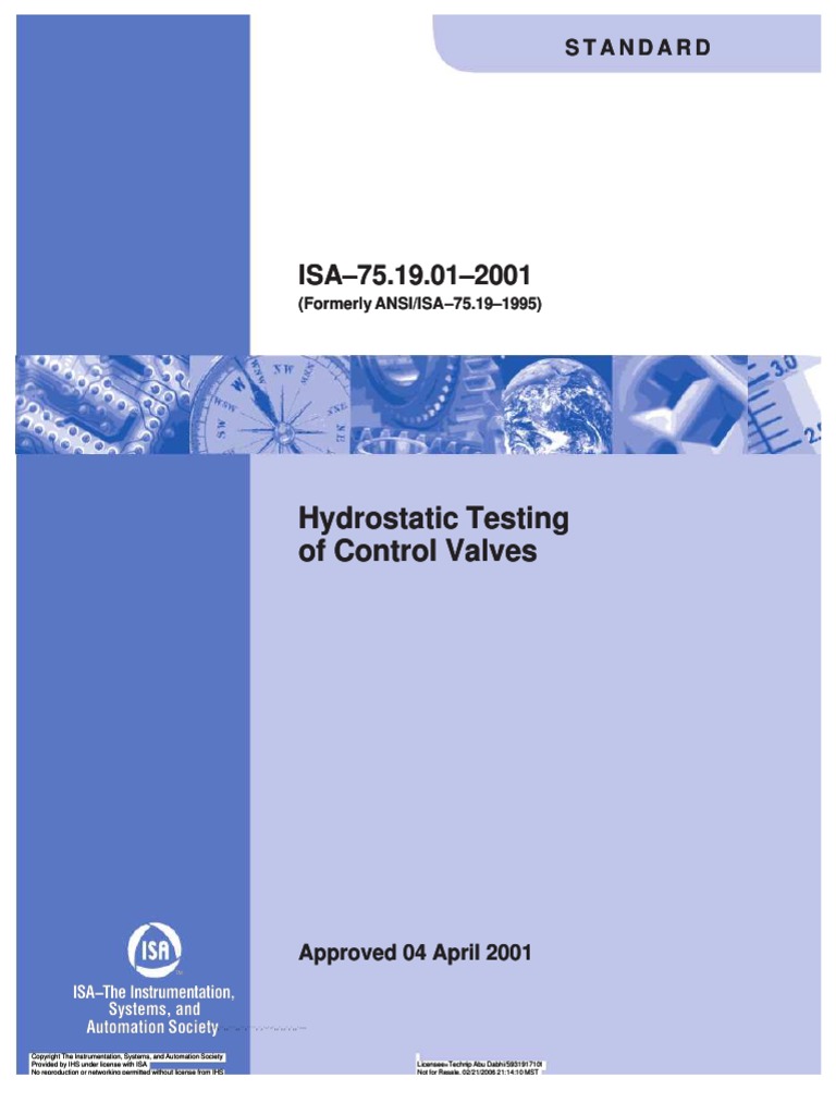 Hydrostatic Testing of Control Valves | PDF | International System Of ...