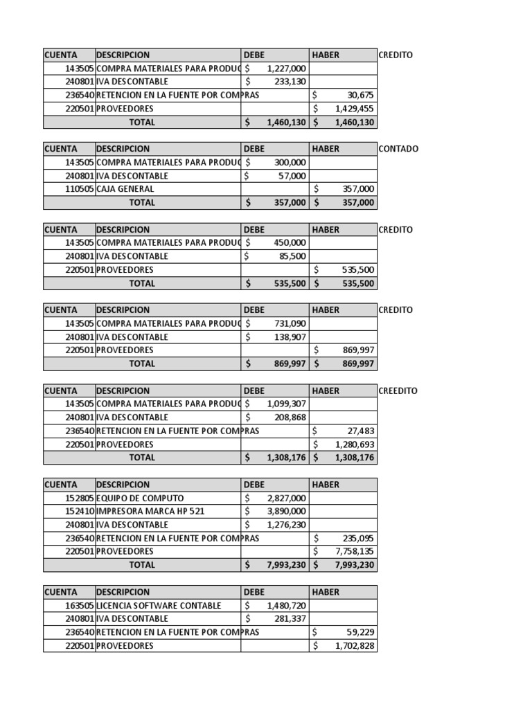 Contabilizacion Compras y Activos Fijos | PDF | Informática