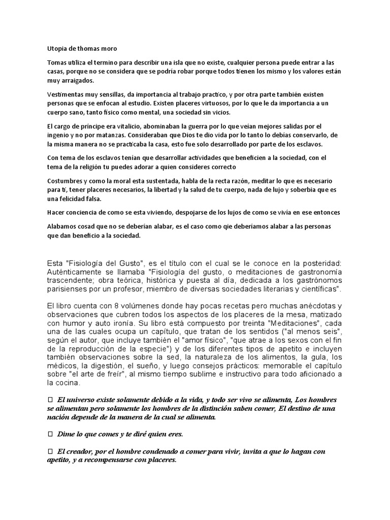 Utopia de Thomas Moro | PDF
