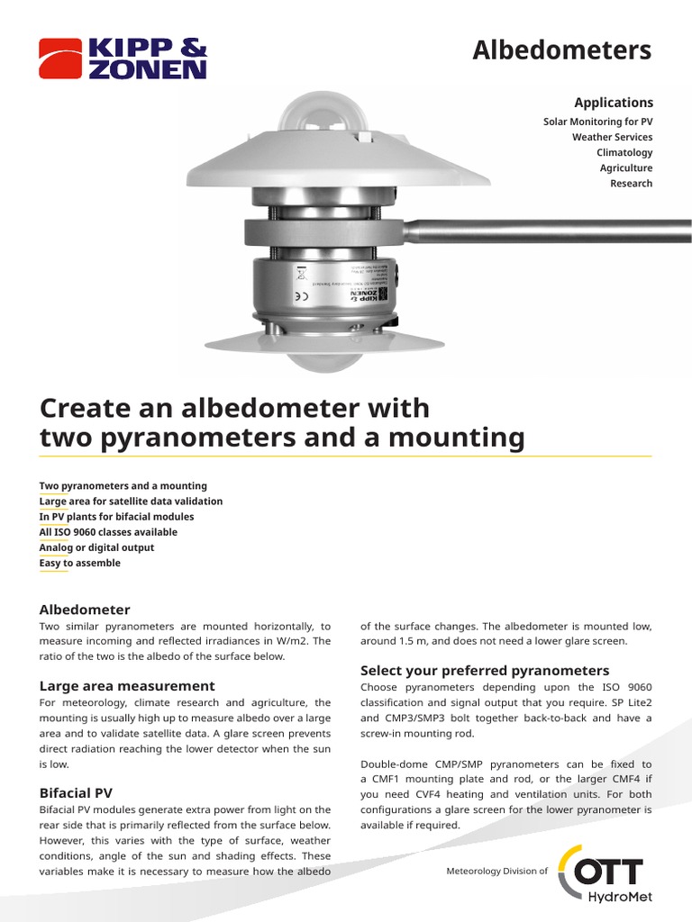 Albedometer Solutions for PV & Climate | PDF | Atmospheric Sciences ...