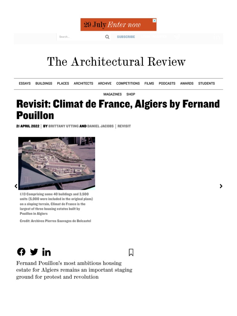 Revisit - Climat de France, Algiers by Fernand Pouillon - Architectural ...