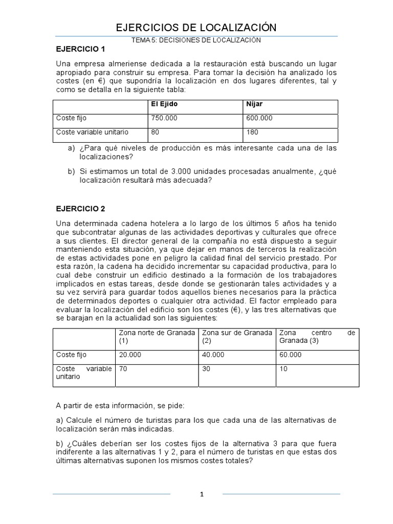 05 - Ejercicios TEMA 5 | PDF | Granada | Business