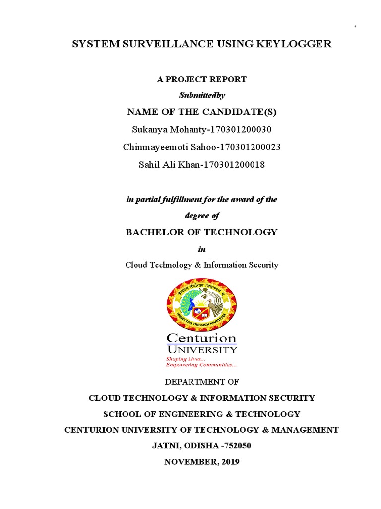 Keylogger - Report (Mini Project) - 1 | PDF | Computer Keyboard | Computer Forensics