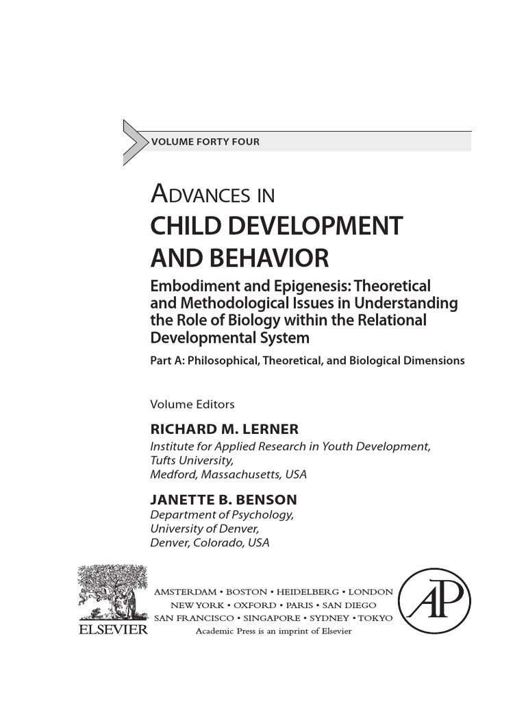Advances in Child Development and Behavior 44 (Richard M. Lerner and Janette B. Benson (Eds ...