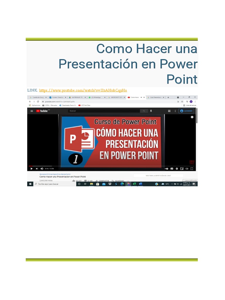 Como Hacer Una Presentación En Power Point Pdf