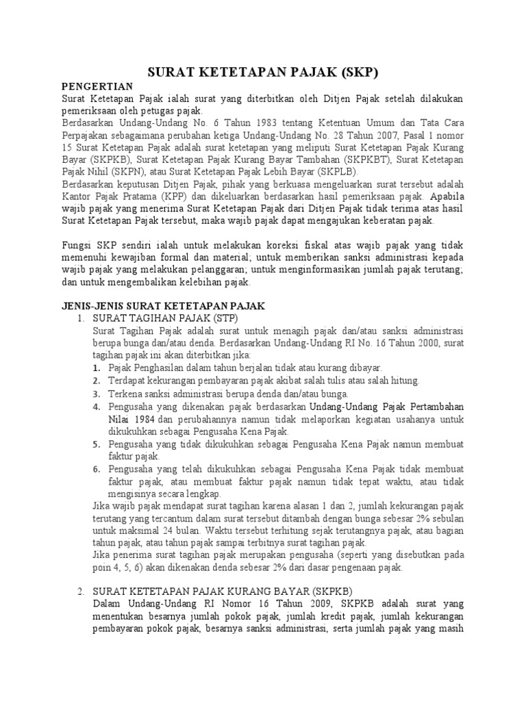 Surat Ketetapan Pajak | PDF
