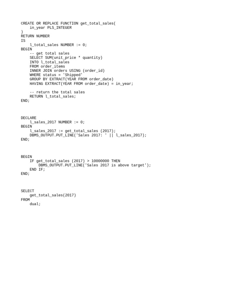 Oracle PL SQL - Table Funtions - Lab Programs | PDF