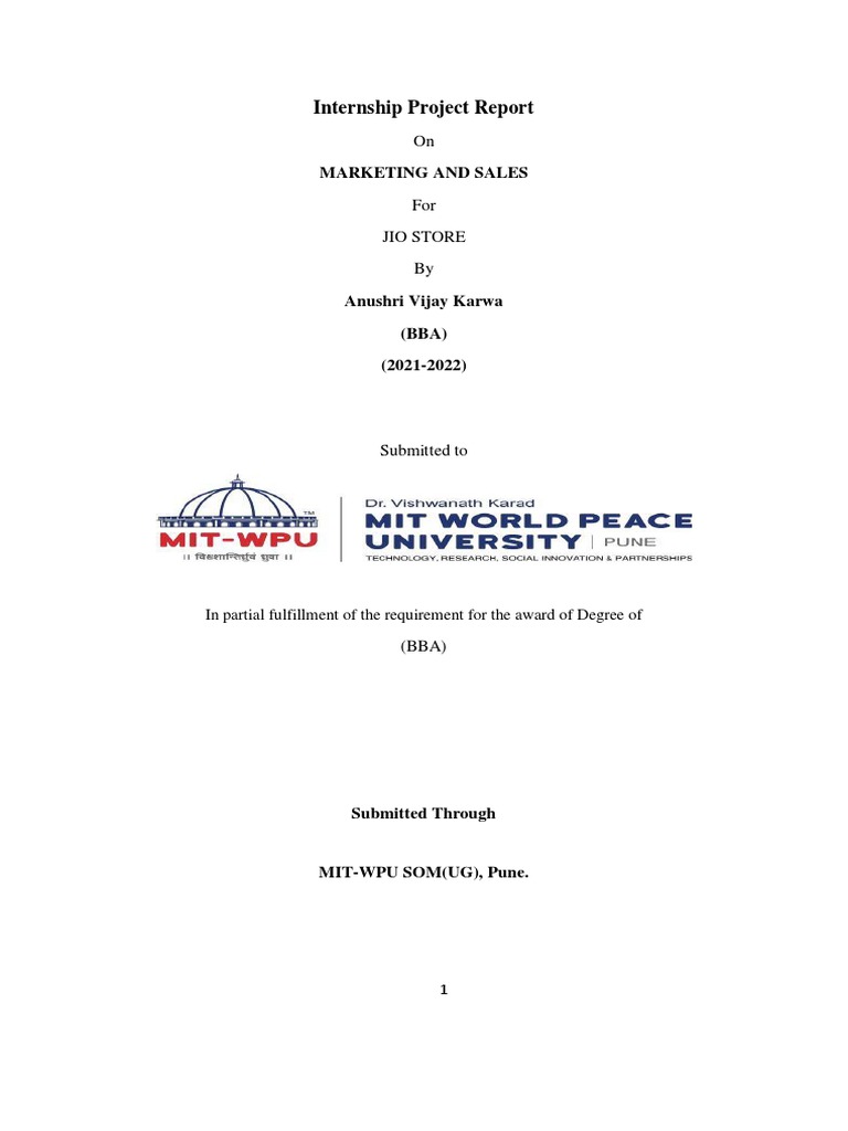 Jio Project Report | PDF | Telecommunications | Internet Access