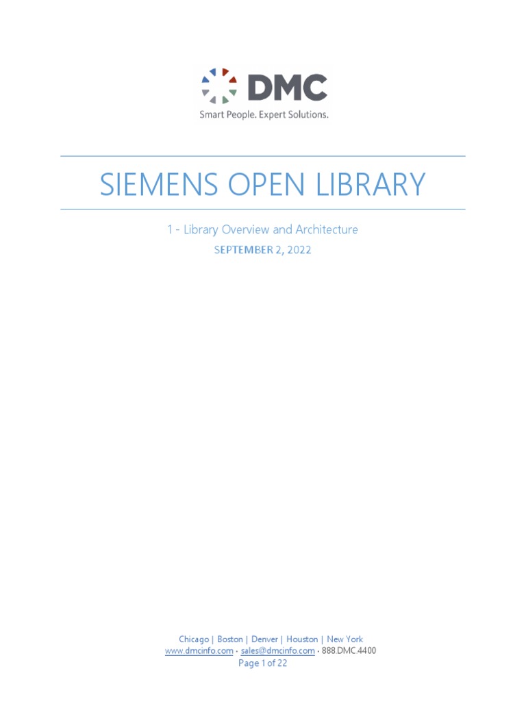 1 - Siemens Open Library - Library Overview and Architecture | PDF ...